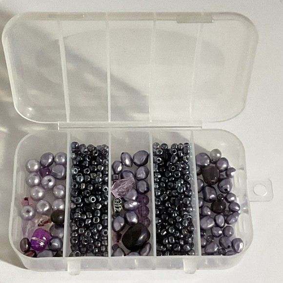 Office | Bead Box Jewelry Making Purple Craft Variety Beads | Poshmark